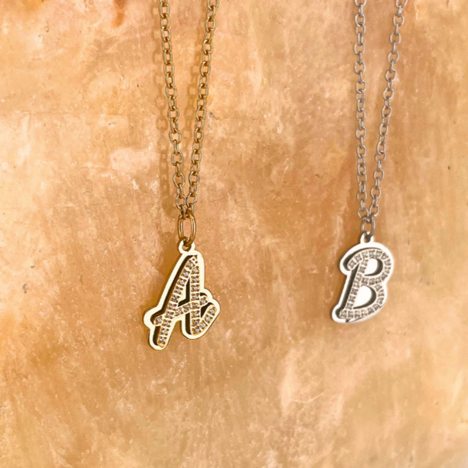 CHARMED || CZ Cursive Letter– A R M E D