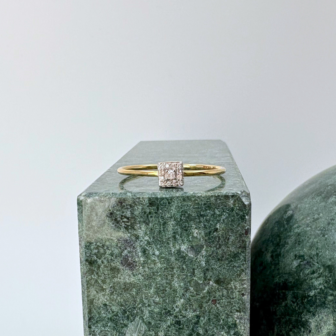R0041 || Square Halo Ring– A R M E D
